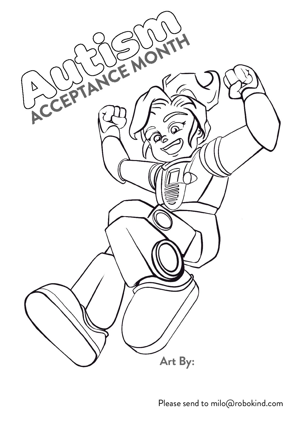 Autism Acceptance RoboKind Coloring Showcase